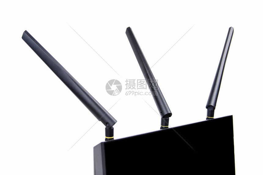 黑色无线wifi路由器电缆有线调制解调器高清图片下载-正版图片504161046-摄图网