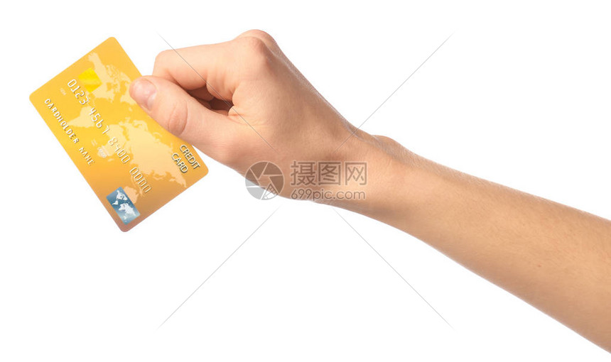 白色背景的有信用卡的女手高清图片下载-正版图片504168238-摄图网