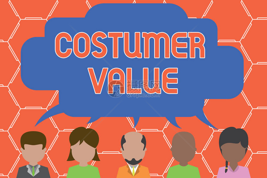 显示客户价值的书写笔记客户从购买产品中获得的利益数量的商业概念五个不同的人共享语音高清图片下载-正版图片504184929-摄图网