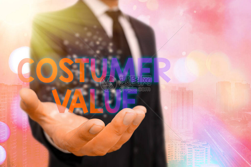 概念手写显示客户价值概念含义客户从购买产品中高清图片下载-正版图片504185158-摄图网
