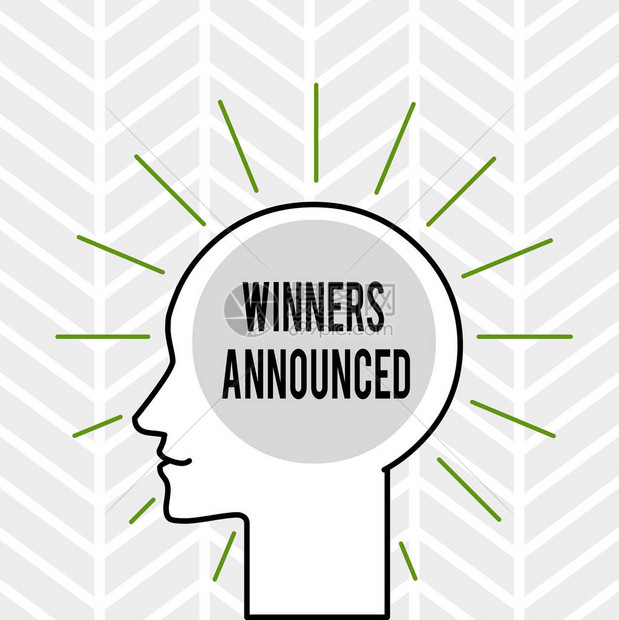 Winners宣布发表笔写文本概念照片预告谁赢得了比赛或任何竞争赛获者Silhouette人类头部大纲高清图片下载-正版图片504191588-摄图网