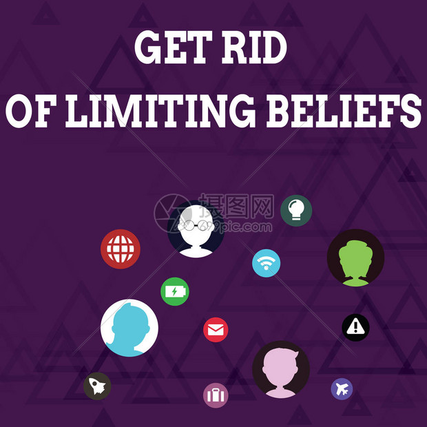 写笔记显示摆脱限制信念消除负面信念并积极思考的商业概念网络技术图标在屏幕上高清图片下载-正版图片504192747-摄图网