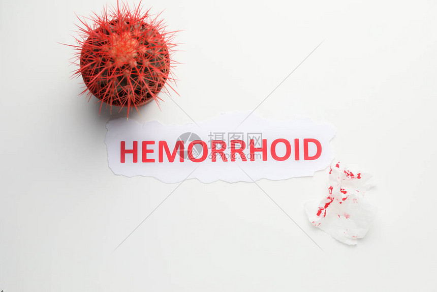 Cactus带血迹的卫生纸和光背景上的HEMOR高清图片下载-正版图片504243929-摄图网