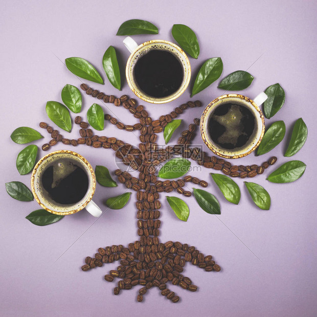 树形布局由咖啡豆制成高清图片下载-正版图片504263333-摄图网