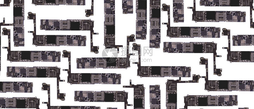 白色隔离背景上的微芯片纹理高清图片下载-正版图片504300183-摄图网