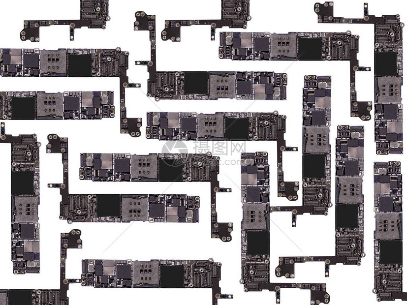 白色隔离背景上的微芯片纹理高清图片下载-正版图片504300187-摄图网