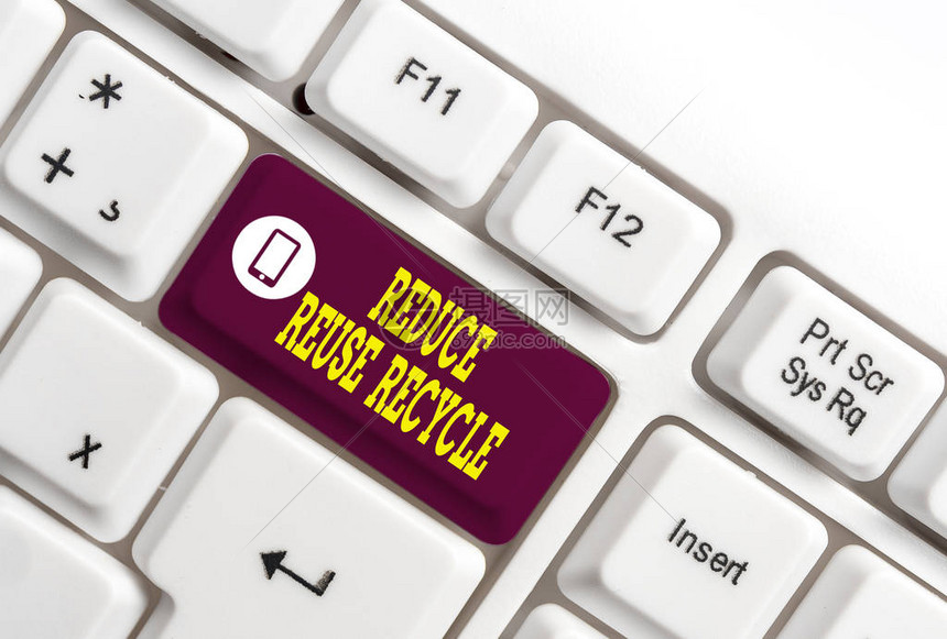 显示减少重复使用回收的书写笔记对环境负责的消费者行为的商业概念白色背景上方带便条纸的白色高清图片下载-正版图片504322697-摄图网