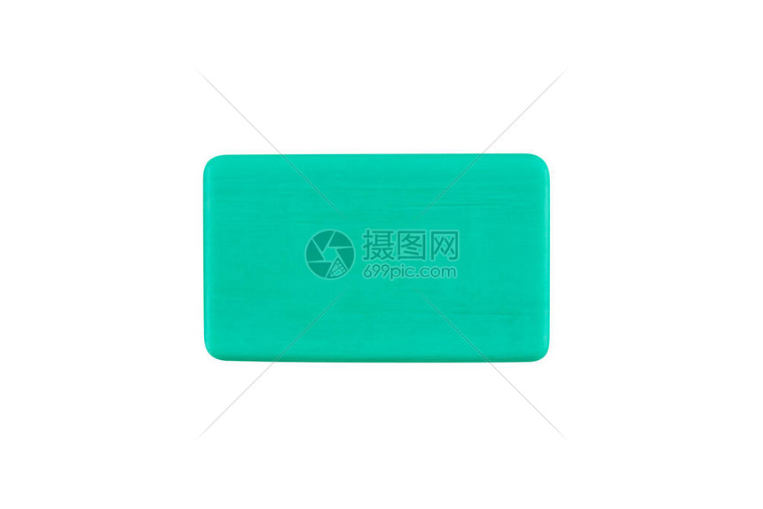 白色背景上隔离的绿色蓝肥皂栏高清图片下载-正版图片504343231-摄图网