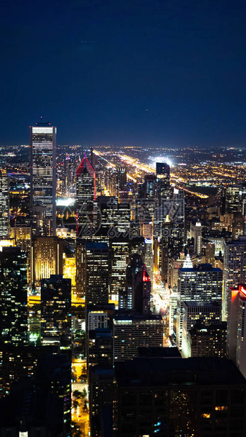 芝加哥城市夜景鸟瞰图高清图片下载-正版图片504421533-摄图网