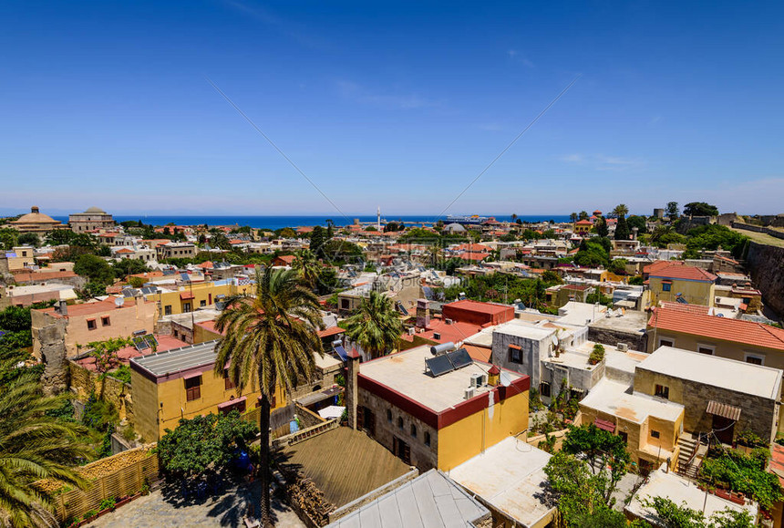 希腊多德卡尼斯州罗得岛蓝天背景的高清图片下载-正版图片504428088-摄图网