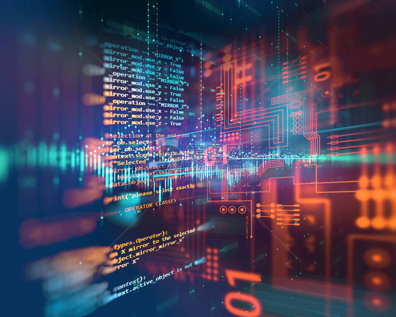 软件开发商和计算机脚本的编程代码抽象技术背景插画图片下载-正版图片504445602-摄图网