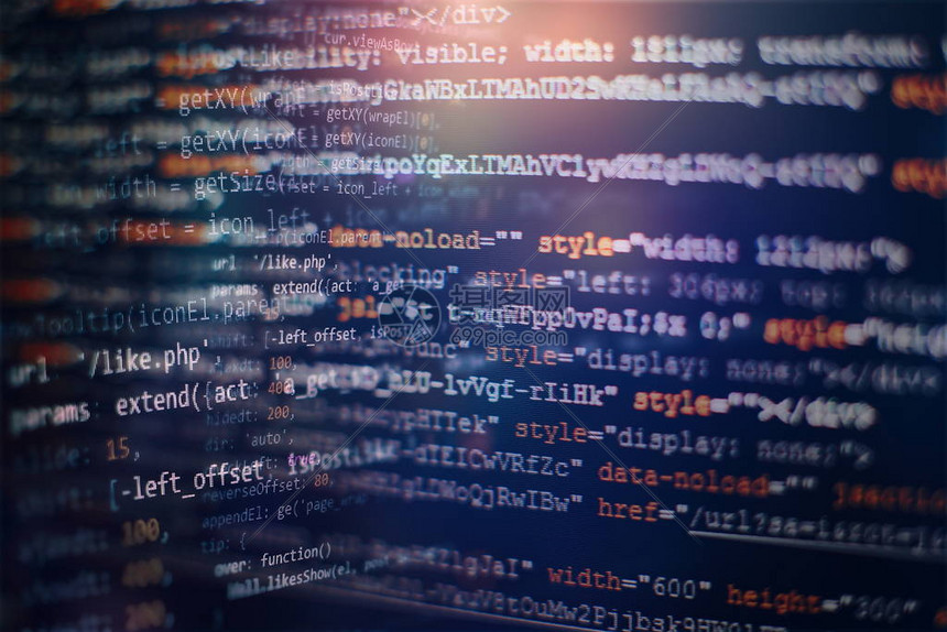 展出的数字技术用于网站开发的编辑器中的HTML5笔记本电脑显示特写照片上的网站H高清图片下载-正版图片504445825-摄图网