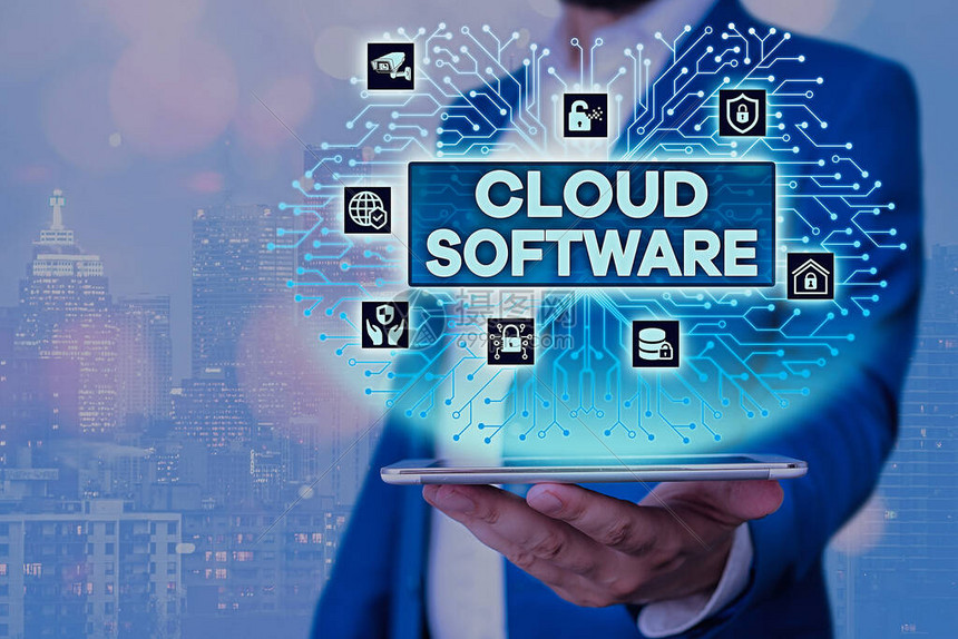显示CloudSoft的文本符号用于在互联网上存储取数据的商业高清图片下载-正版图片504470596-摄图网