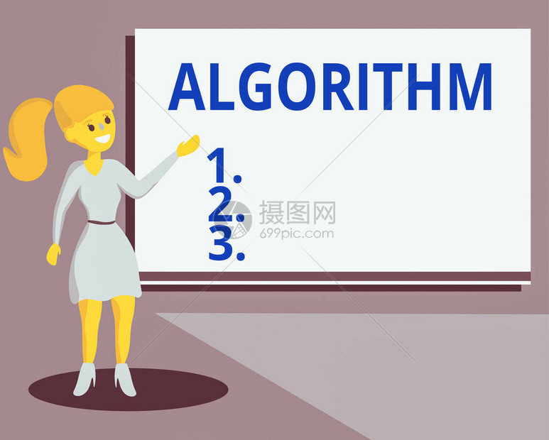 显示算法的概念手写用于解决问题或完成任务等的概念意义程序Wo分析呈现视听空高清图片下载-正版图片504479163-摄图网