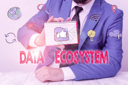 显示数据生态系统的概念手写用于捕获和分析数据的基础设施的高清图片下载-正版图片504486324-摄图网