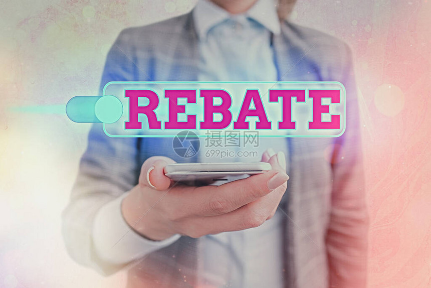 显示Rebate的文本符号商业图片显示当您与一个特别宣传者订婚时可获高清图片下载-正版图片504491975-摄图网