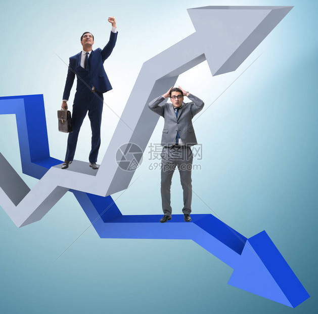 有增长和下降图表的商人高清图片下载-正版图片504538101-摄图网