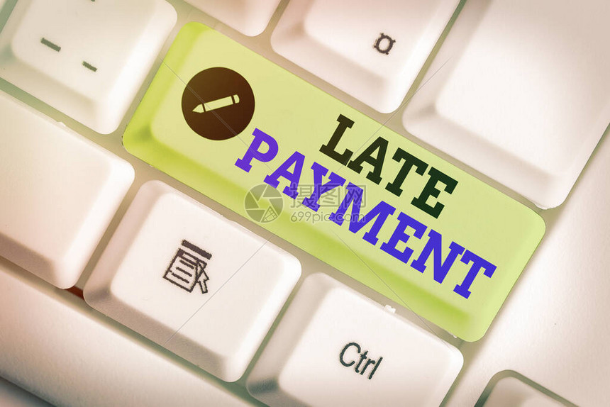 显示延迟付款的书面说明到期日过后向贷方付高清图片下载-正版图片504556016-摄图网