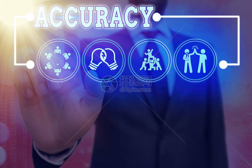 手写文本准确概念照片是指测量值与标准或已知值的接近程度信息数字技术网络连接信高清图片下载-正版图片504572302-摄图网