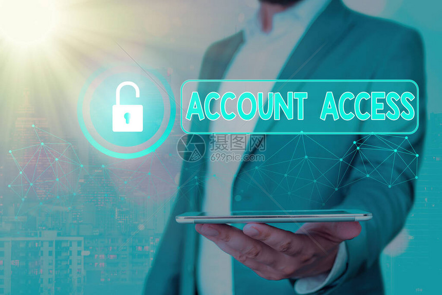 显示账户AccountAccess的文本符号商业图片展示所有者管理个人数高清图片下载-正版图片504601507-摄图网