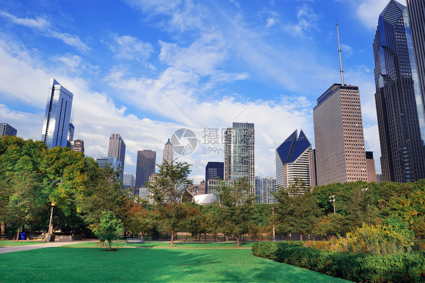 芝加哥市中心城市的天线上面有摩天大高清图片下载-正版图片504700959-摄图网