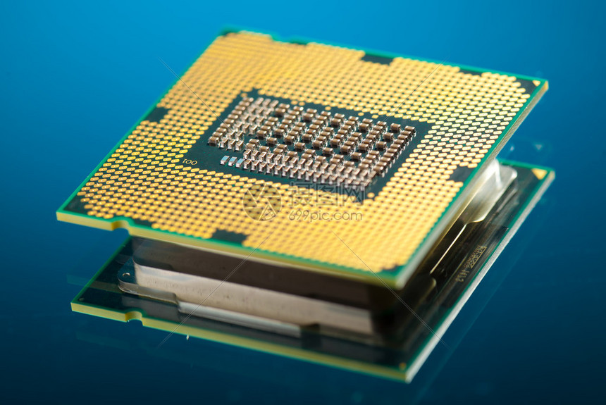 在蓝色的现代cpu高清图片下载-正版图片504711855-摄图网