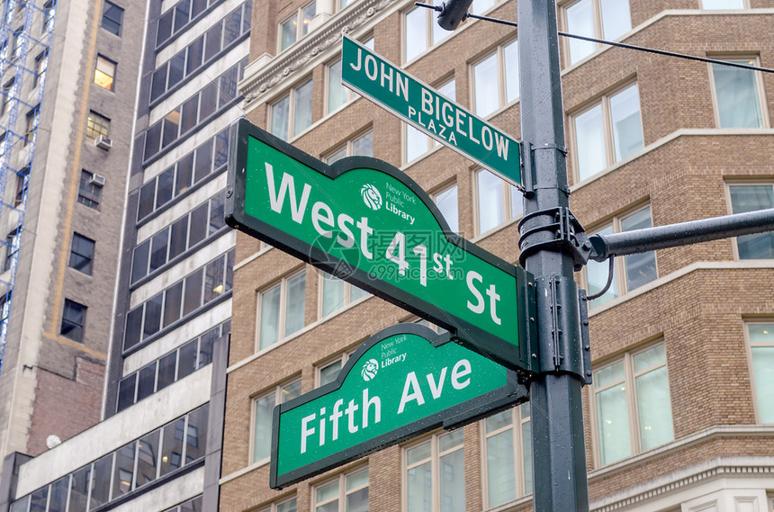 纽约公共图书馆前第五大道五大道高清图片下载-正版图片504770236-摄图网