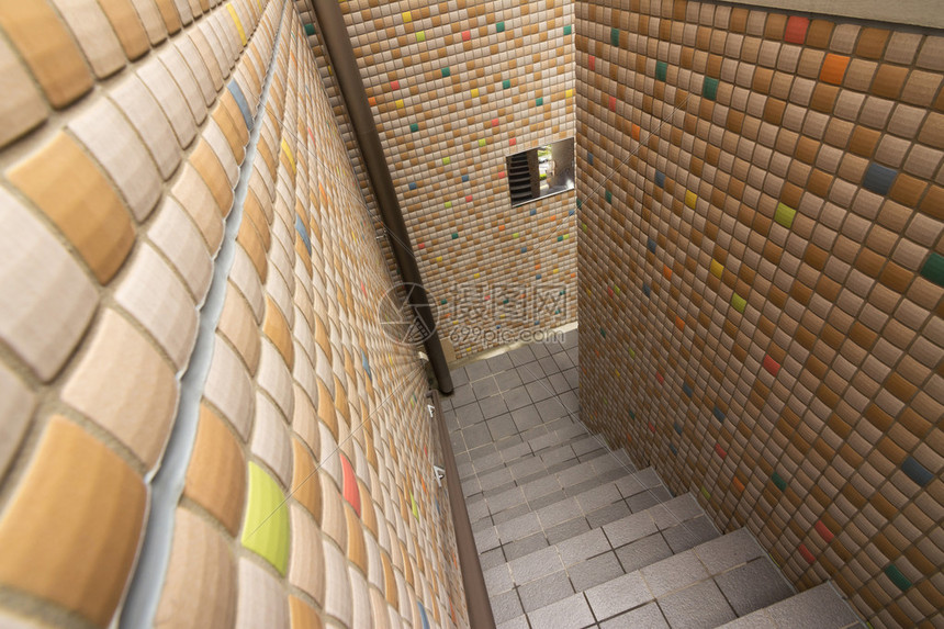 带楼梯的马赛克纹理墙高清图片下载-正版图片504828421-摄图网