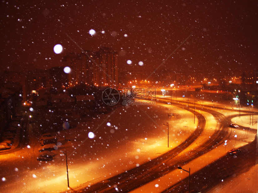 城市飘雪高清图片下载-正版图片504898362-摄图网