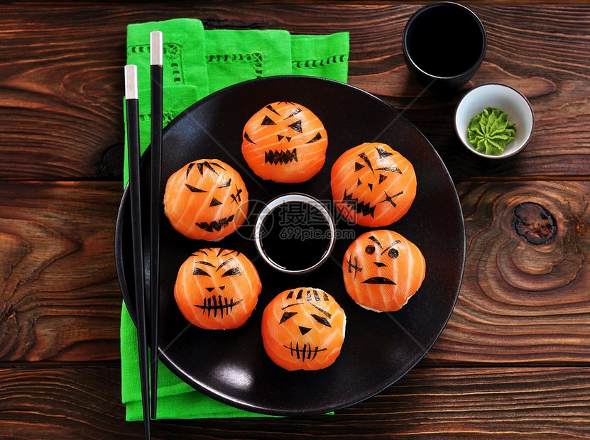 万圣节派对寿司Temari寿司木高清图片下载-正版图片504961371-摄图网