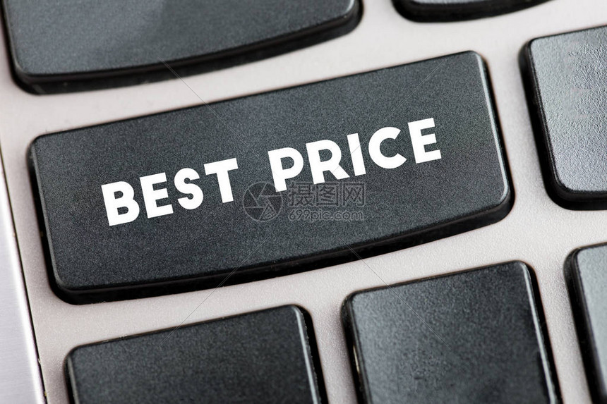 黑色键盘上面写着最优惠的价格高清图片下载-正版图片504984530-摄图网