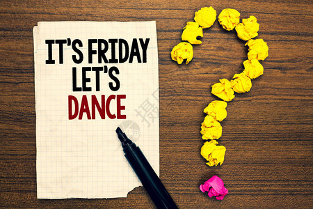 概念手写显示ItsisFridayLetDance商务照片文本庆祝周末开始去派对迪斯科音乐回形针拿着粉红色的心形木地板高清图片下载-正版图片 ...