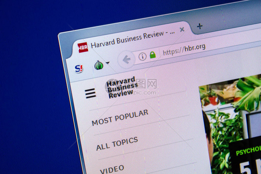 个人电脑显示的HBR网站主页Url高清图片下载-正版图片505373338-摄图网
