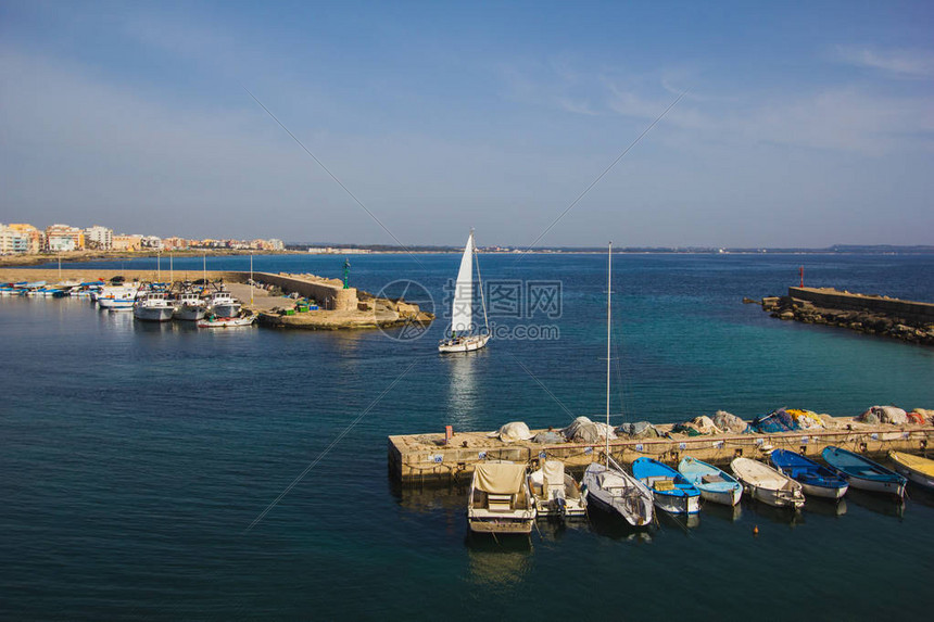 在奥特兰托镇海岸亚得里亚海的松绿水域高清图片下载-正版图片505383843-摄图网