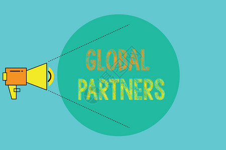 显示全球合作伙伴的书面说明展示来自不同的两个或多个公司作为一个团队工高清图片下载-正版图片505460252-摄图网