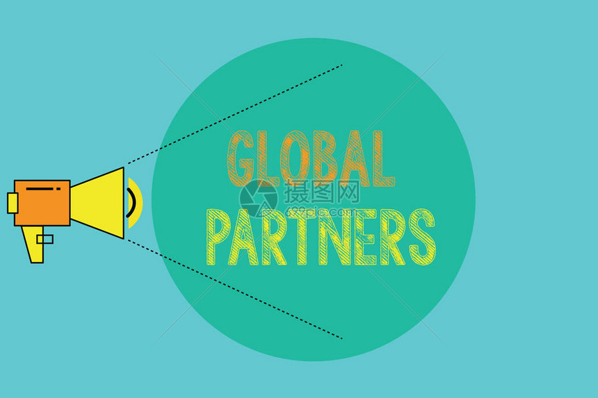 显示全球合作伙伴的概念手写展示来自不同的两个或多个公司作为一个团队工高清图片下载-正版图片505460295-摄图网