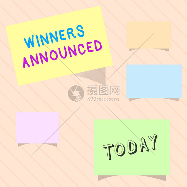 Winners的文字写作宣布宣布谁赢得了比赛或任何竞争高清图片下载-正版图片505506373-摄图网