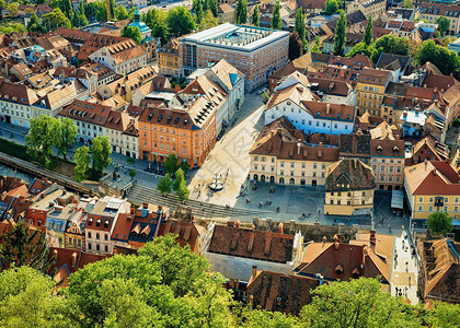 斯洛文尼亚卢布尔雅那旧城Ljubljana的高清图片下载-正版图片505435346-摄图网