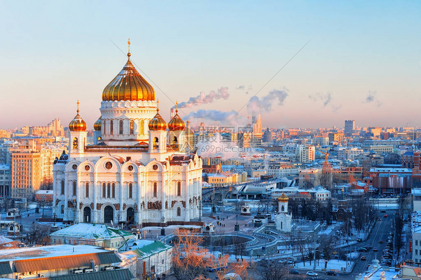 莫斯科市的鸟瞰图与基督救世主教堂在俄罗斯高清图片下载-正版图片505606920-摄图网
