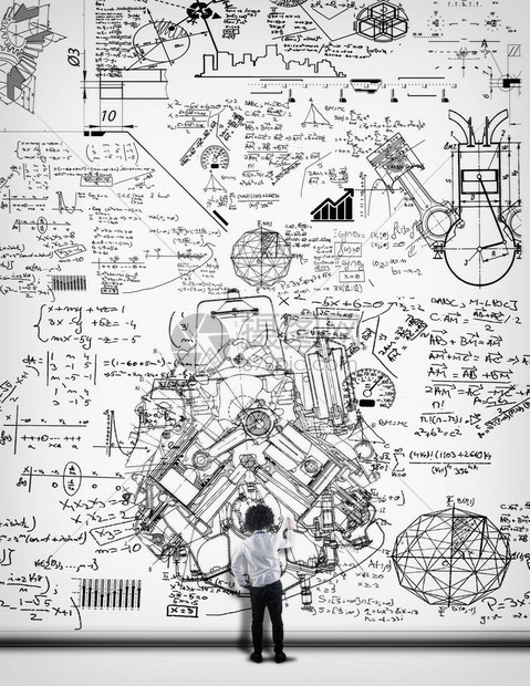 年轻人解决数学问题a高清图片下载-正版图片505609446-摄图网