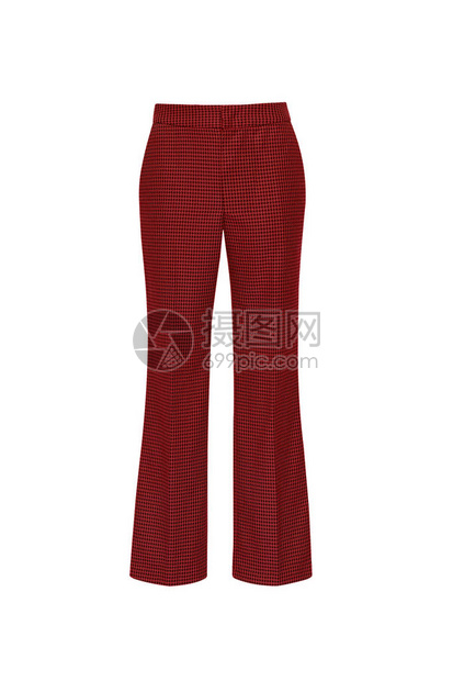时髦的红女人裤白色背景孤高清图片下载-正版图片505812213-摄图网