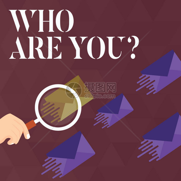 手写文本你是谁的问题概念照片询问其身份或演示信息放大镜在一个不同颜色的信封和其他高清图片下载-正版图片505976583-摄图网