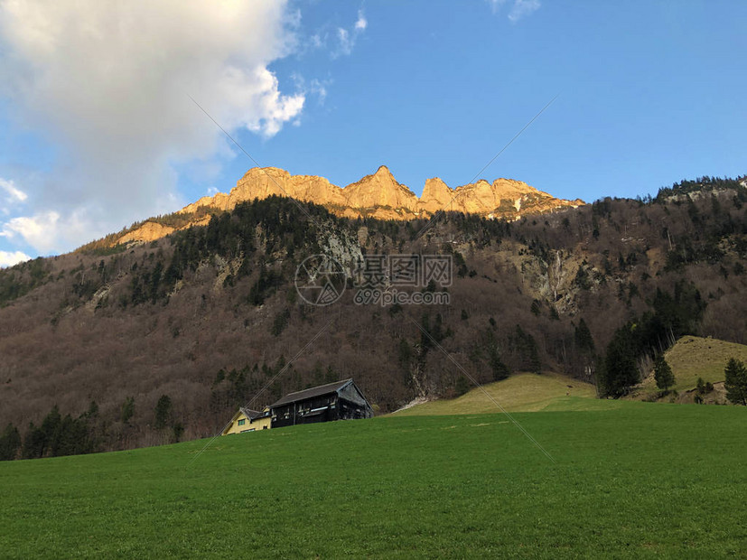 Alpstein山脉和Appenzellerland地区的阿尔卑斯山Alp高清图片下载-正版图片506021283-摄图网