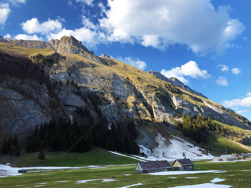 阿尔卑斯山峰SchaflerodSchaefler在Alpstein山脉和Appenzellerland地区瑞士内阿彭策尔高清图片下载-正版 ...