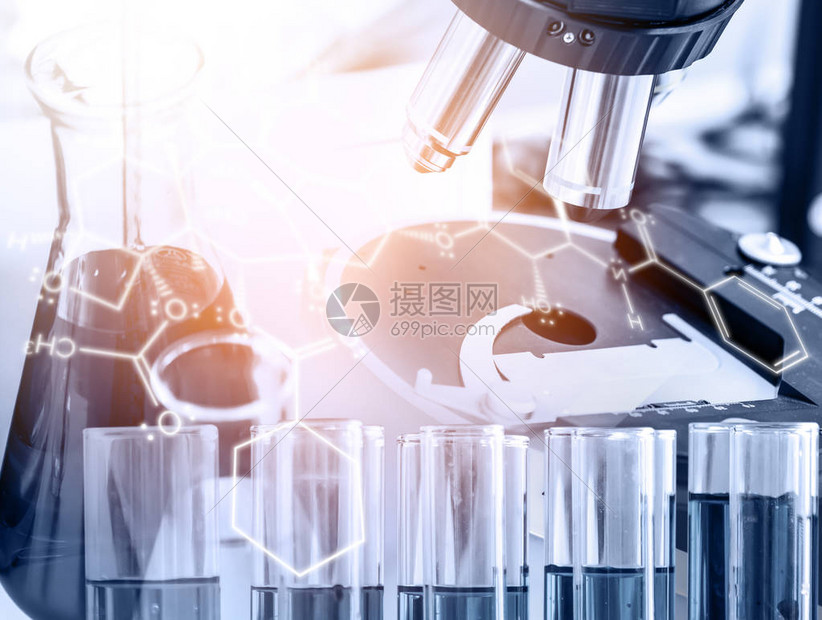 研发理念医学研究实验室微生物学和化学科和医学实验室仪器显微镜试管和玻璃瓶的高清图片下载-正版图片506115055-摄图网