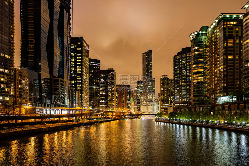 芝加哥城市景色高清图片下载-正版图片506132506-摄图网