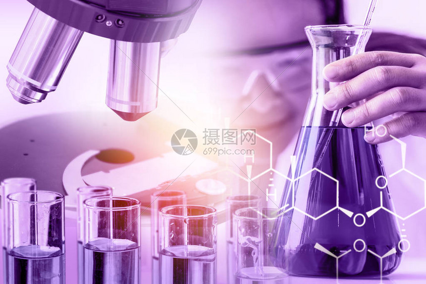 研发理念医学研究实验室微生物学和化学科和医学实验室仪器显微镜试管和玻璃瓶的高清图片下载-正版图片506140543-摄图网