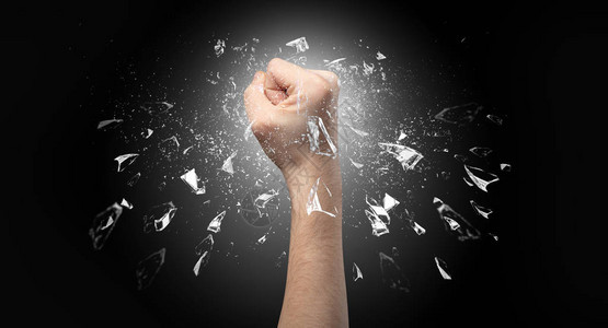 手用力击打周围有火光高清图片下载-正版图片505747395-摄图网