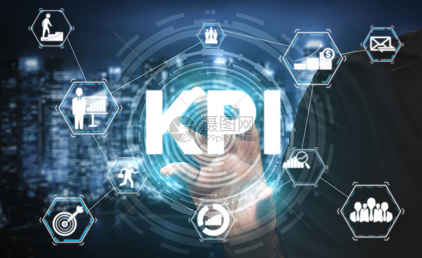 商业概念的KPI关键绩效指标显示工作目标评估符号和营销管理分析数字的高清图片下载-正版图片506253146-摄图网