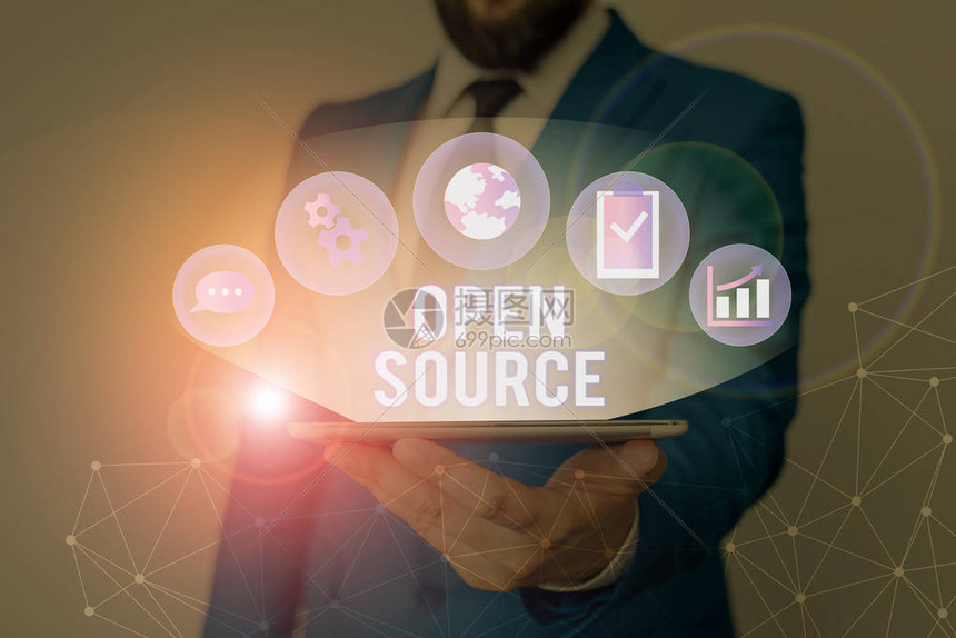 概念手写显示OpenSource概念意指定软件的原始源高清图片下载-正版图片506300686-摄图网